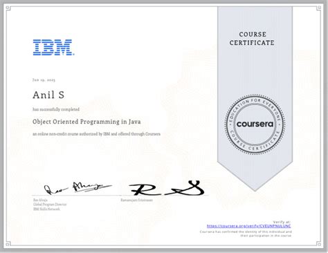 Java Oops Certificate Coursera Pdf