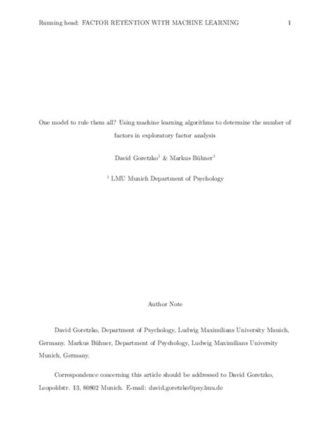 Pdf One Model To Rule Them All Using Machine Learning Algorithms To Determine The Number Of