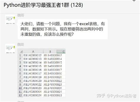 使用Python筛选出两列中的未重复的值应该怎么操作呢 知乎