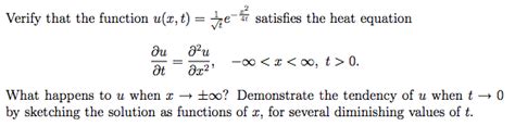 solved verify that the function u x t 1 e x2 4t