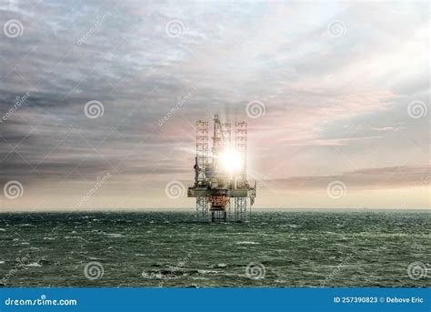 Oil Or Gas Extraction Platform In The Nordic Countries Stock Image Image Of Platform