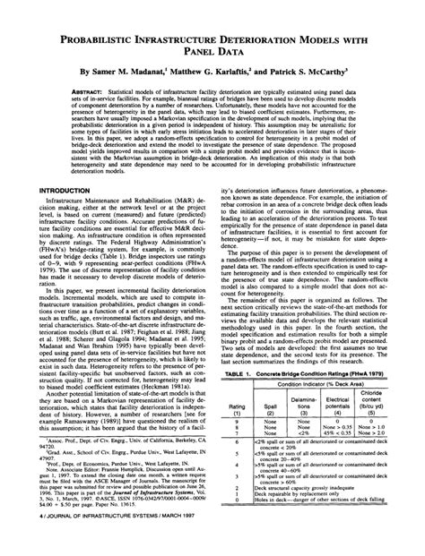Pdf Probabilistic Infrastructure Deterioration Models With Panel Data