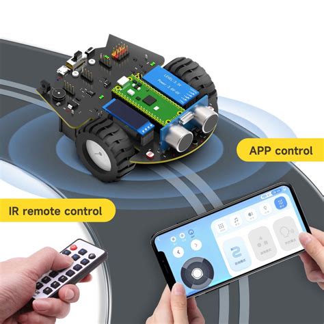 Raspberry Pi Pico Robot Car Diy Robotic Electronic Kit Education Micropython Programming For