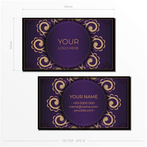 Purple Business Cards Decorative Business Card Ornaments Oriental