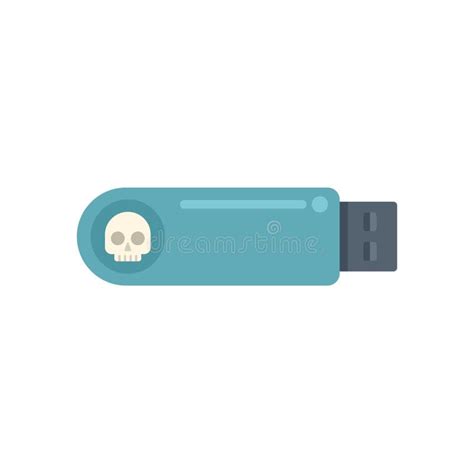Usb Flash Drive Infected With Virus Showing Skull Icon Stock Illustration Illustration Of
