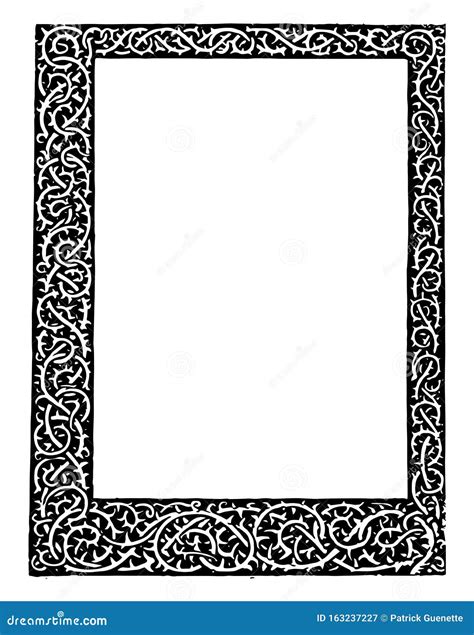 Thorn Stem Border Have Scrolls And Intertwines All Around Vintage