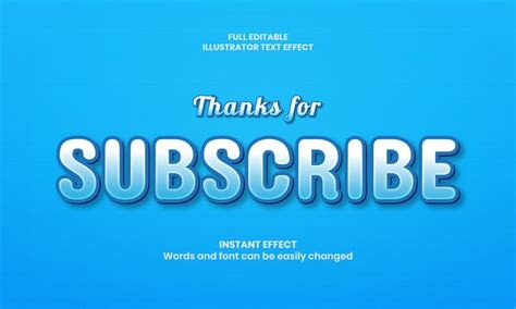 Premium Vector Subscribe 3d Text Effect Editable Premium Design