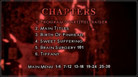 Hellbound Hellraiser Ii 1988 Dvd Menus