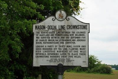Mason Dixon Line Crownstone Historical Marker