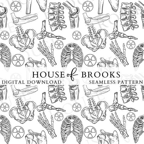 Radiologist Png Seamless Pattern X Ray Tech Digital Paper Nursing Sublimation Medical Fabric