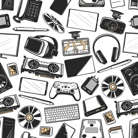 Premium Vector Smart Technology Devices Vector Pattern