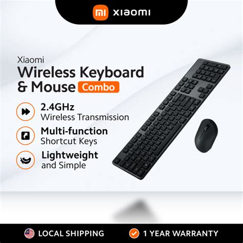 Xiaomi Wireless Keyboard Mouse Combo USB Wireless Keyboard Mouse Set Combo Full Size