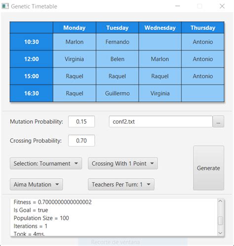Github Fryoussefgenetic Timetable An Exam Timetable Created From A