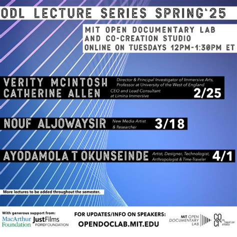 announcing mit open documentary lab spring 2025 lecture series mit