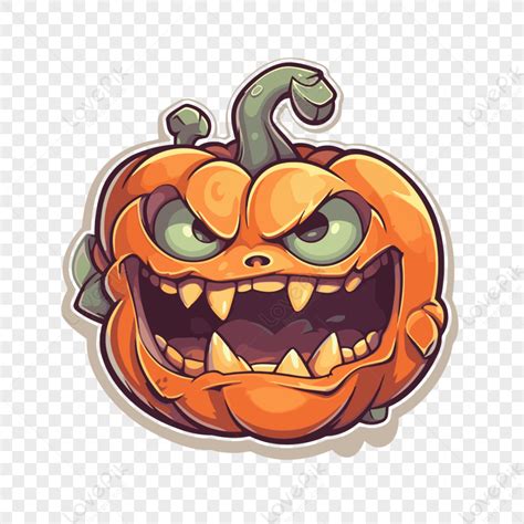 무서운 호박 스티커 일러스트 클립 아트 벡터상표 Png 일러스트 무료 다운로드 Lovepik