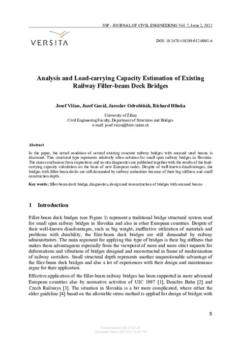 Pdf Analysis And Load Carrying Capacity Estimation Of Existing