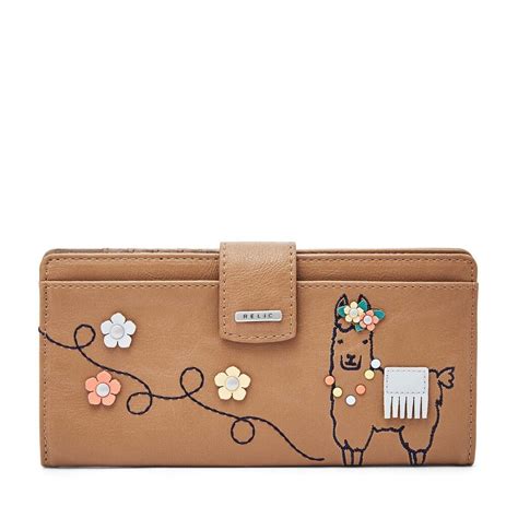 Relic By Fossil Rfid Blocking Checkbook Wallet Brown