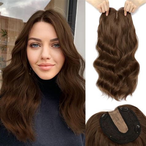 Nayoo Hair Toppers For Women With Thining Hair 16inch Wavy Chestnut Brown Hair Toppers