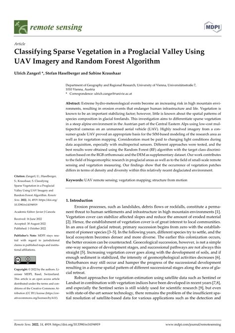 pdf classifying sparse vegetation in a proglacial valley using uav