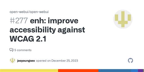 Enh Improve Accessibility Against Wcag 21 · Issue 277 · Open Webuiopen Webui · Github