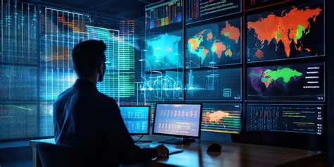 Premium Ai Image Analyst Uses A Computer Technology Business Analysis And Data