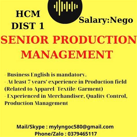 recruiter viecoi on linkedin [dist 1 hcm] senior production management