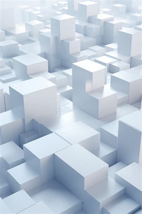High Quality 3d Abstract White Grey Cube Background With Minimalist Geometric Shapes For Web