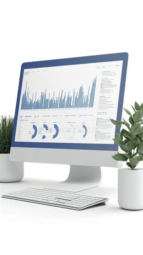 Data Analytics Graph On Modern Computer Screen Stock Illustration Illustration Of Modern