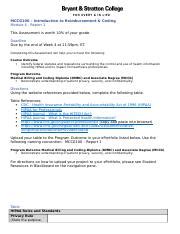 MCCG Report Docx MCCG Introduction To Reimbursement Coding Module Report
