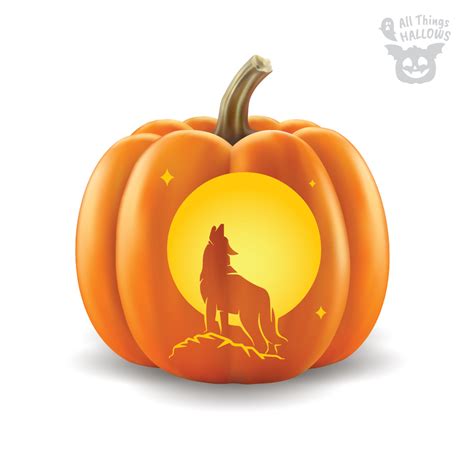 Wolf Pumpkin Stencil Allthingshallows