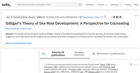 Gilligans Theory Of Sex‐role Development A Perspective For Counseling