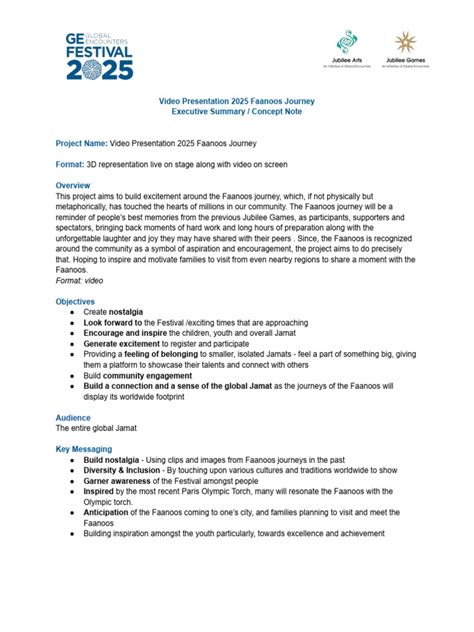 Executive Summary Faanoos Journey Reveal Pdf Nostalgia