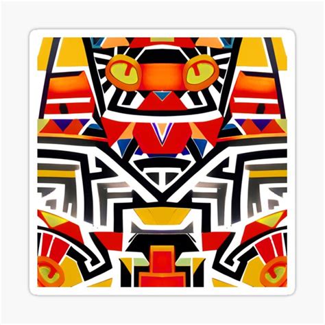 Traditional Igorot Inspired Tribal Pattern Ethnic Multicolor Sticker