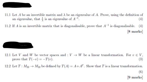 Solved Let A be an invertible matrix and λ be an Chegg