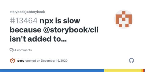 Npx Is Slow Because Storybookcli Isnt Added To Packagejson · Issue
