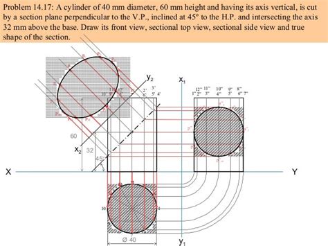Section Of Solids Engineering Drawinggraphics