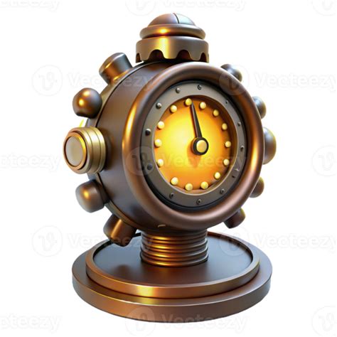 Beautiful Vintage Steampunk Clock 3d Render Genuine 56675499 Png