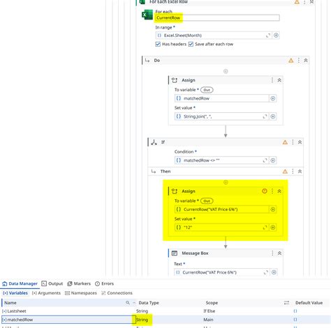 Cannot Assign From Type Systemstring To Type Uipathexcel