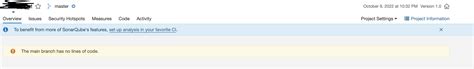 Sonarqube Not Generated A Report With The Main Branch Has No Line Of