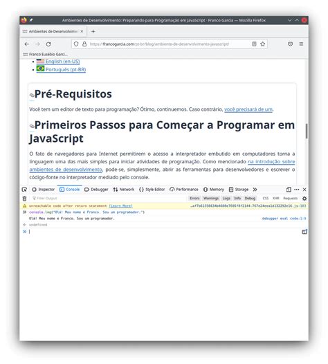 Development Environments Javascript Programming Setup · Franco Garcia