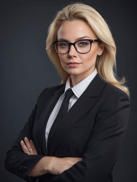 Premium Photo A Working Woman In A Suit Looks On