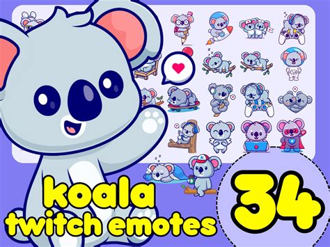 Koala Emotes Koala Twitch Emotes Australia Emotes Animal Discord