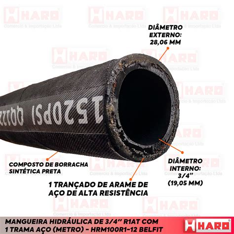 Mangueira De Ligação Com 1 Metro De Mangueira 100r1 34 E Conexões