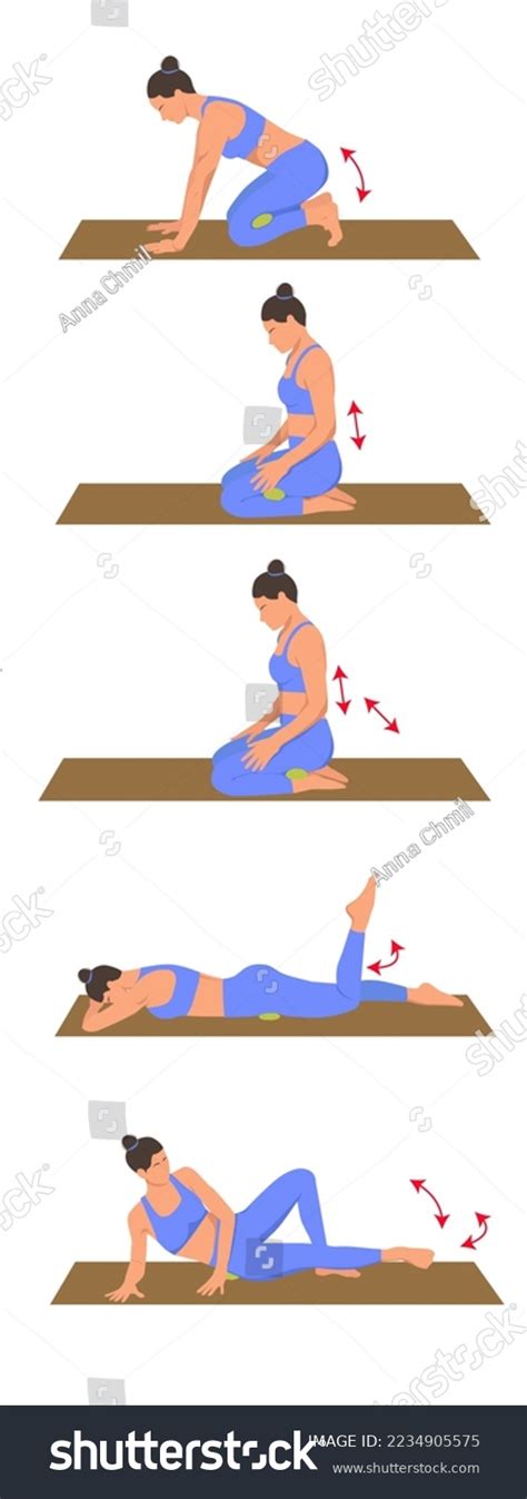 Vector Illustration Woman Performs Exercises On Stock Vector Royalty Free 2234905575