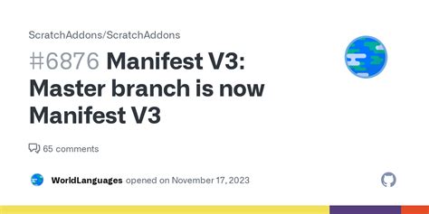 manifest v3 master branch is now manifest v3 · issue 6876