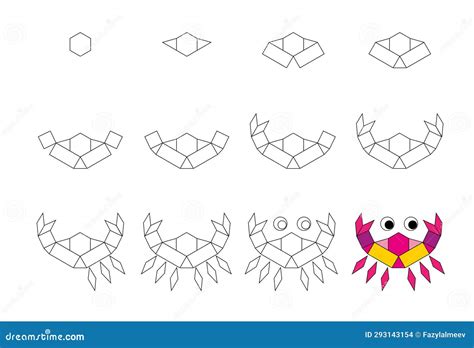 Worksheet Easy Guide To Drawing Comic Crab Simple Step By Step Drawing