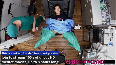 Aria Nicole Spread Eagle On Surgical Table To Get Foley Catheter Inserted Into Urethra By Doctor