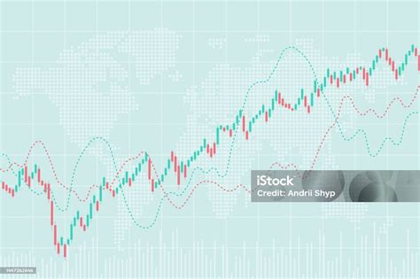 촛대 차트 선 그래프 및 막대 차트 세계 주식 시장 지수 그래프 개념에 대한 스톡 벡터 아트 및 기타 이미지 개념 거래자