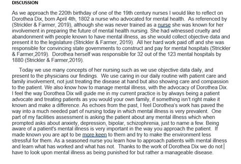 Solution Nr393 Week 6 Discussion Reflection On 19th And 20th Century Nursing Modules Tutorials