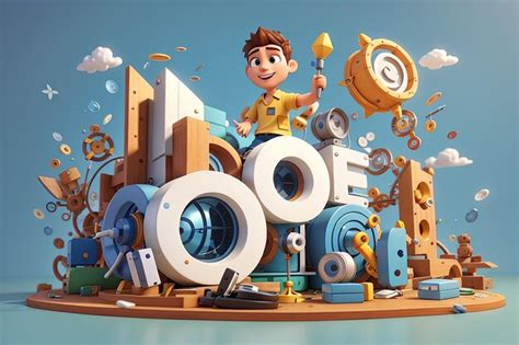 Premium Ai Image Seo Optimization 3d Render Cartoon Illustration